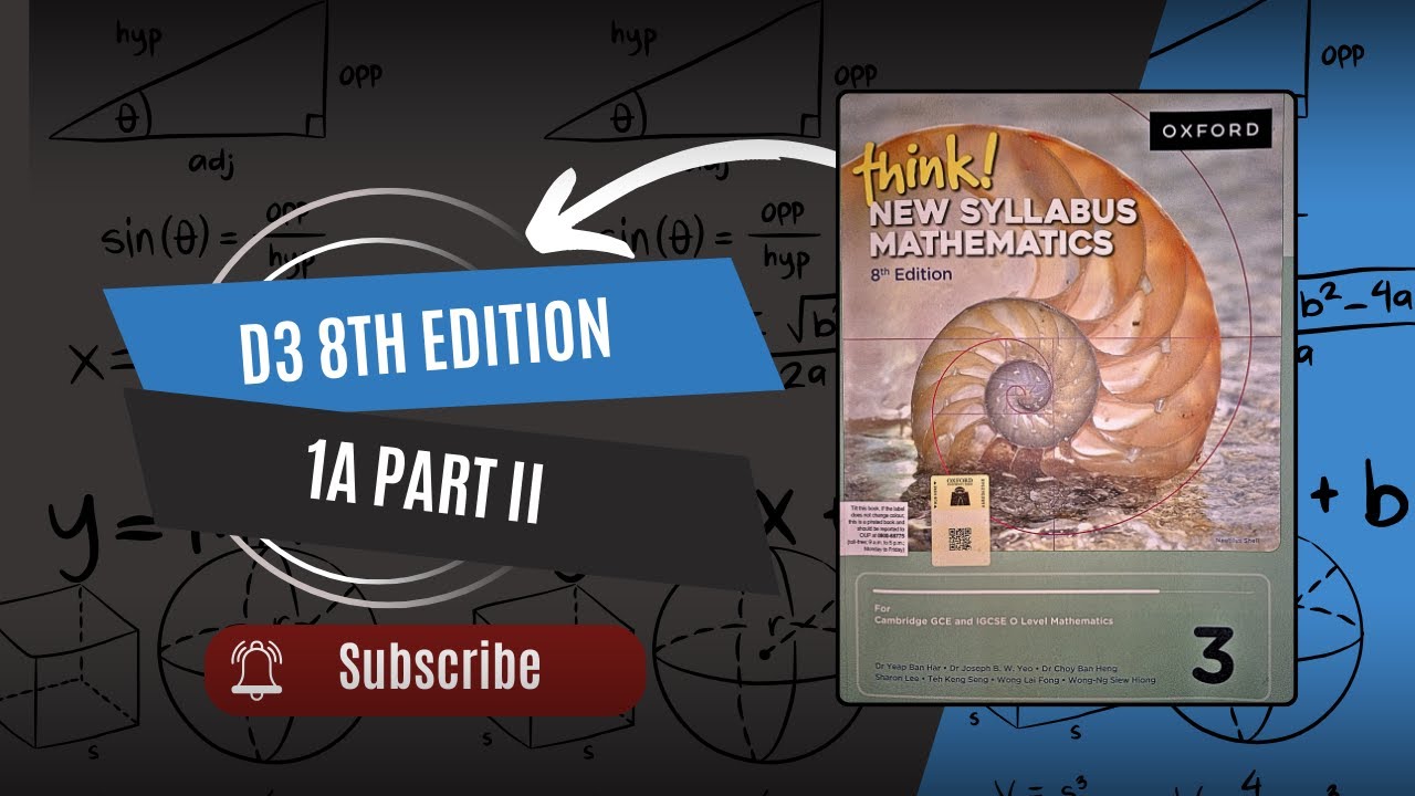 Mathematics D3 Exercise 1A Part II | Oxford | D3 8th Edition ...