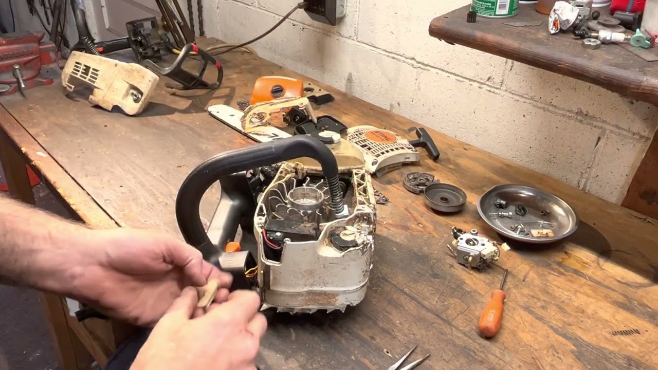 Stihl MS201TC Top handle replacement - YouTube