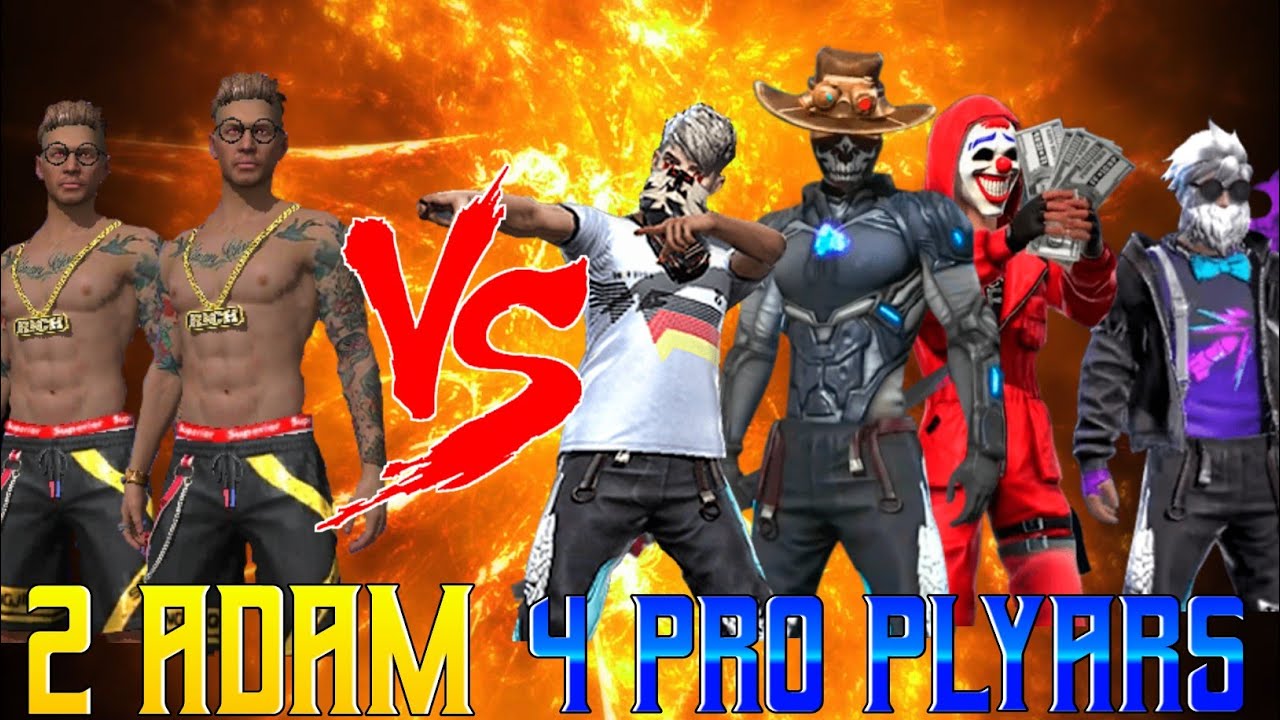 2 adam vs 4pro players free fire garena - YouTube
