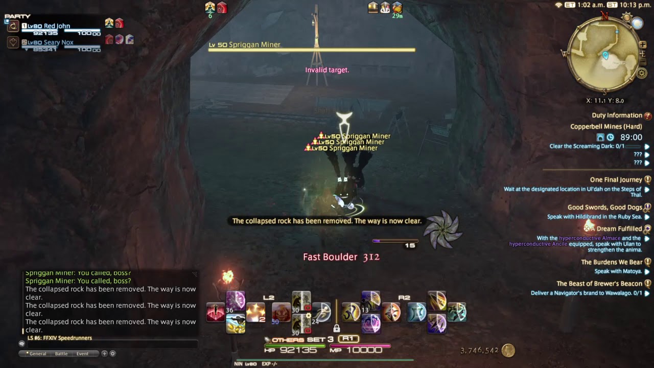 FFXIV Copperbell Mines (Hard) unsynced speedrun in 2m44s - YouTube