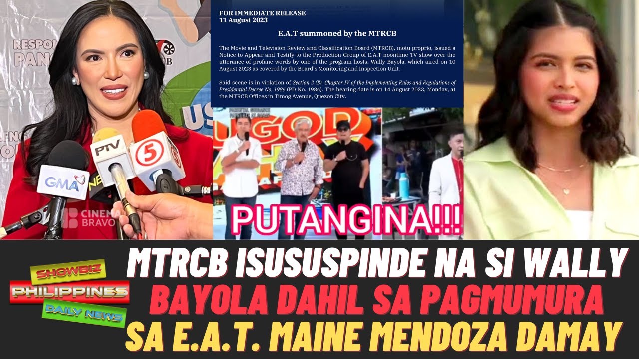MTRCB ISUSUSPINDE si Wally Bayola Matapos ang Insidente sa E A T Maine ...