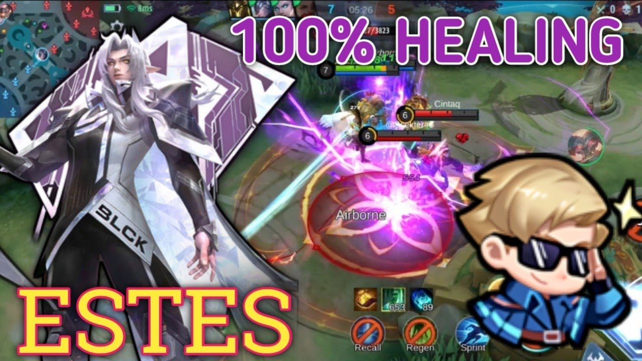 (100% HEALING) GAMEPLAY ESTES - BUILD TOP 1GLOBAL ESTES - MLBB - YouTube