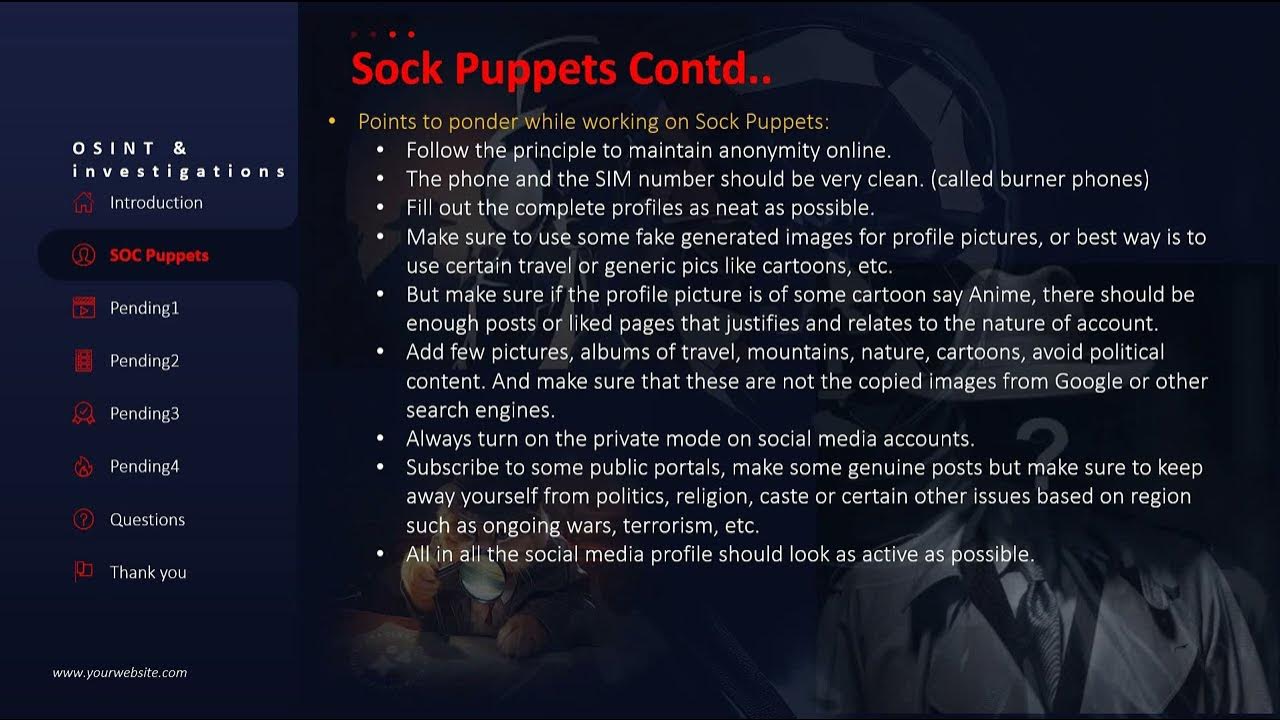Sock puppets - OSINT and Investigation - YouTube