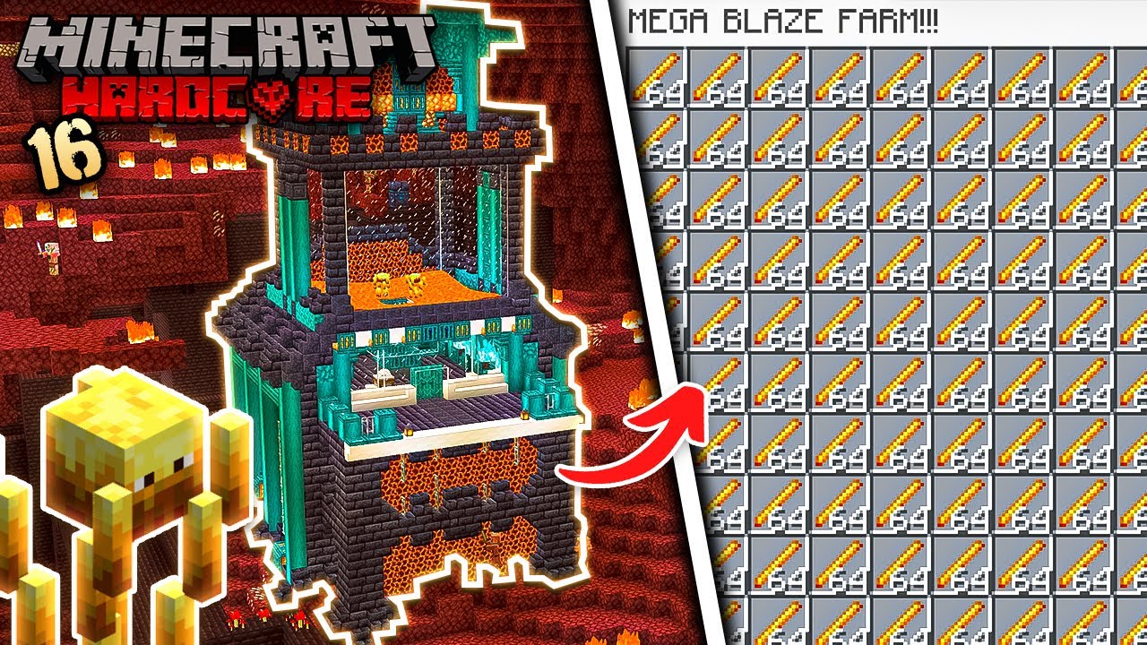 I Built an OP BLAZE SPAWNER FARM in Minecraft Hardcore - YouTube