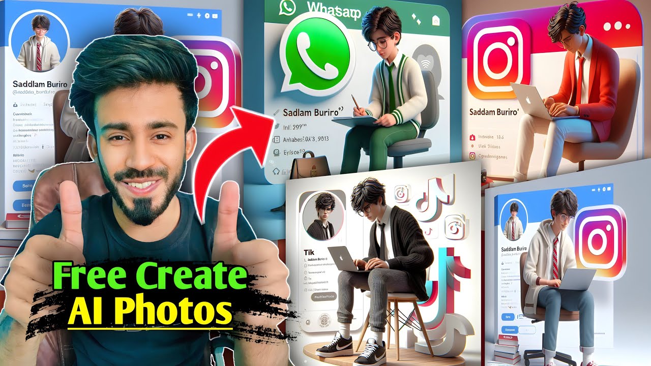 How to create 3D AI Social media boy Images | Viral photo editing 2024 | bing image creator ...