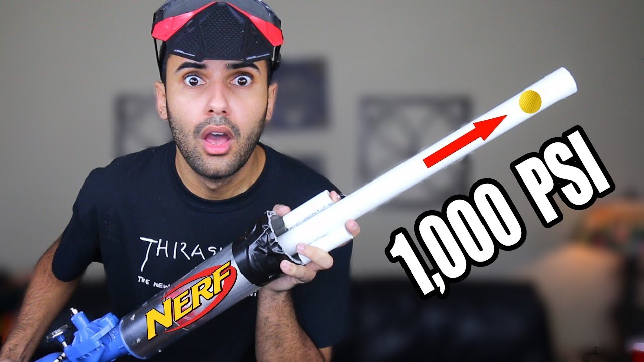 STRONGEST DIY NERF GUN MOD OF ALL TIME!!! 1,000 PSI!! *WORLD RECORD ...