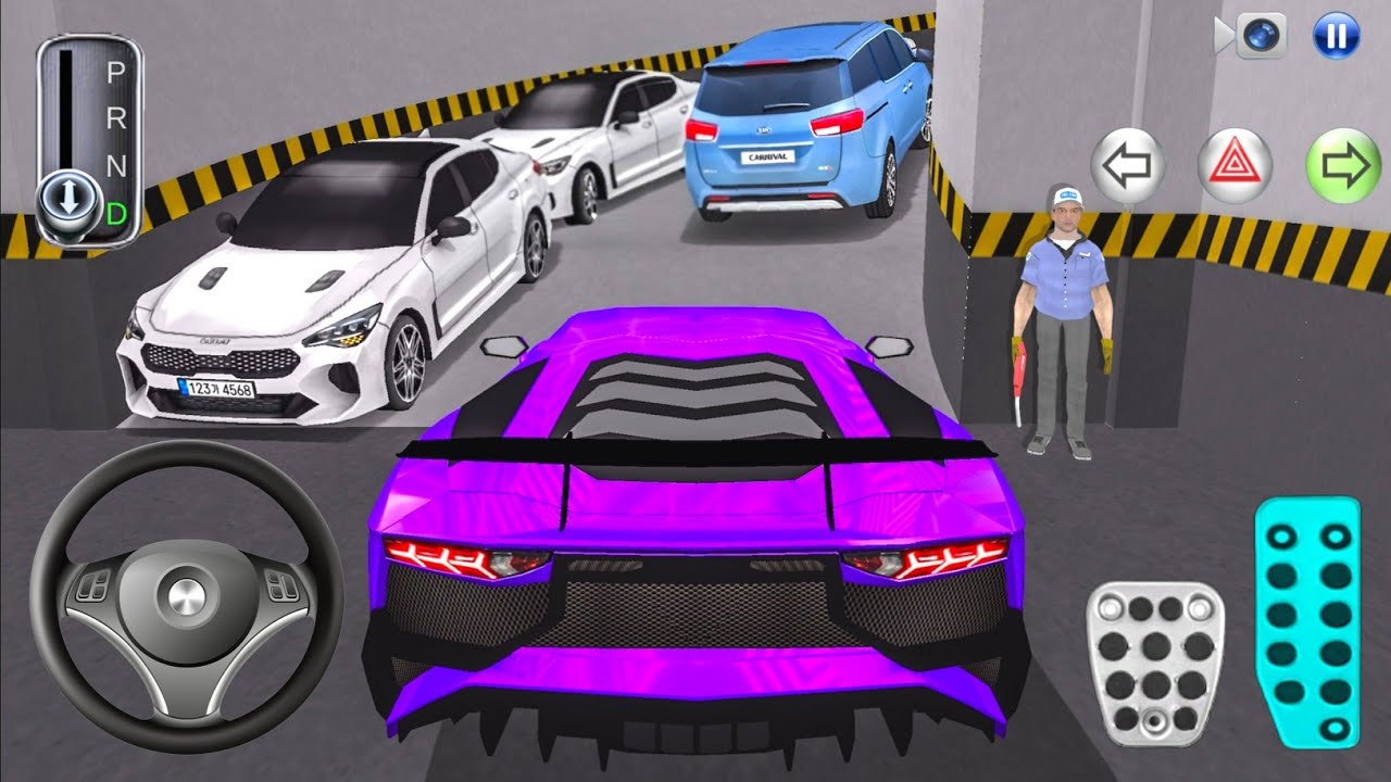 New Purple Lamborghini Car Stuck in Parking Garage Game - Android ...
