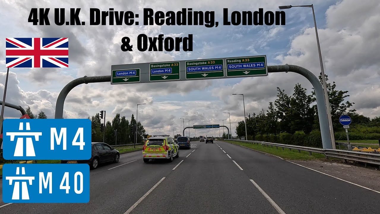 4K U.K. Drive: Reading, London & Oxford. Motorway M4 & M40. - YouTube