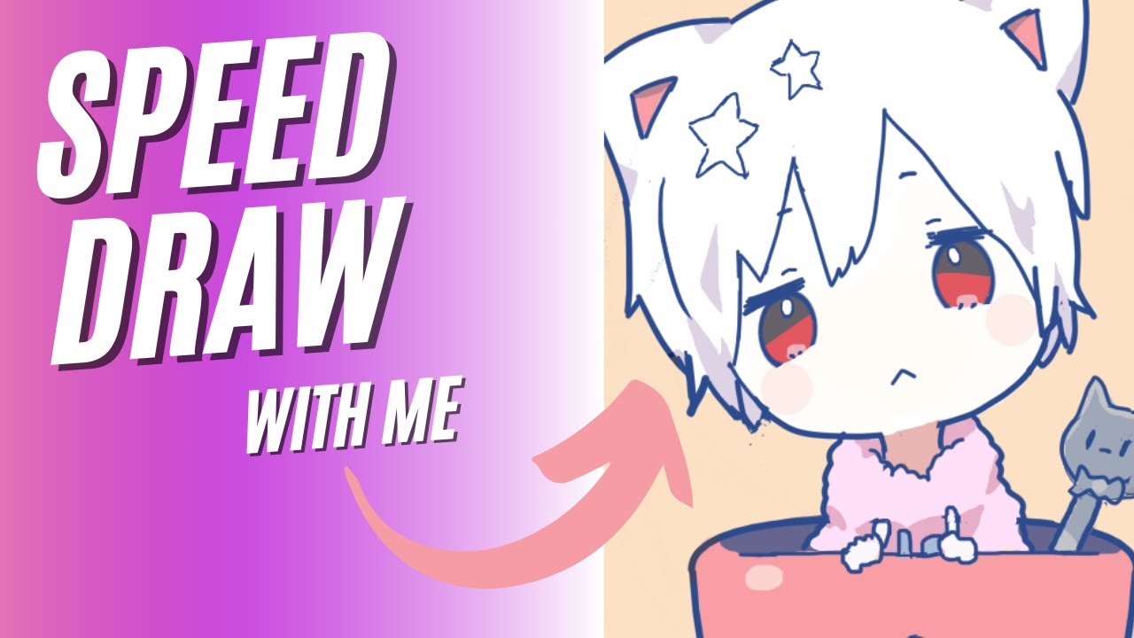 Speed drawing of Cute Character with relaxing Music |Digital Art|Art ...