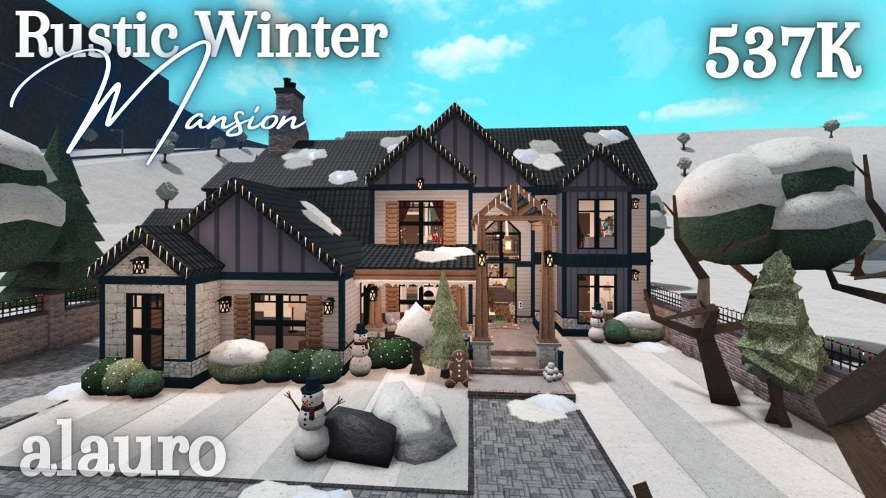 Rustic Winter Mansion - 537K - Part 1 - Bloxburg Speed Build - YouTube
