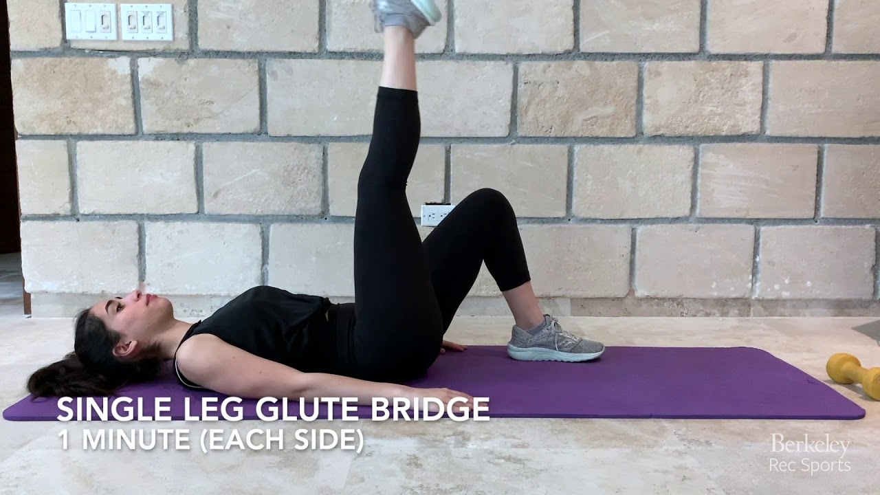 Glute Home Workout | 4 minutes | UC Berkeley Recreational Sports - YouTube