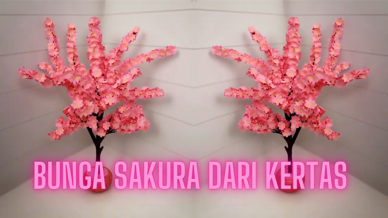 Membuat bunga sakura dari kertas karton | Cantik bangett - YouTube
