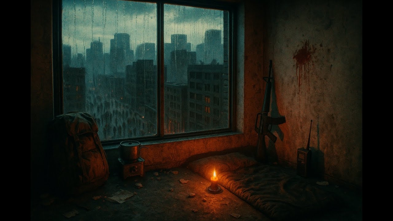 Survivors' Hideout in a Rainy Skyscraper | Zombie Apocalypse Ambience ...