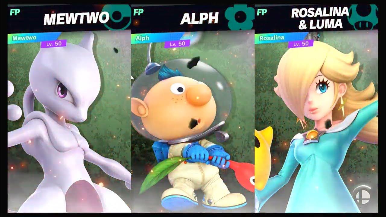 Super Smash Bros Ultimate Amiibo Fights – 11pm Final Mewtwo vs Alph vs Rosalina - YouTube