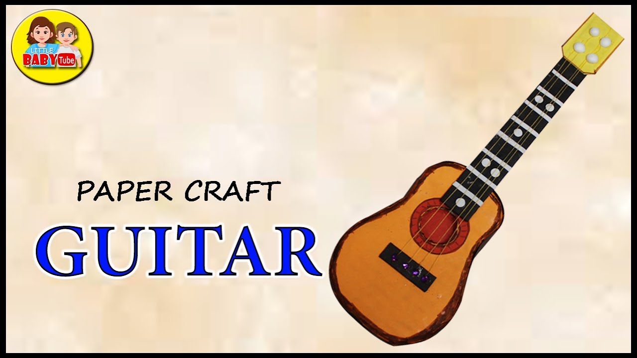 How to make Mini Cardboard Guitar - Paper Crafts - Best Out of Waste ...