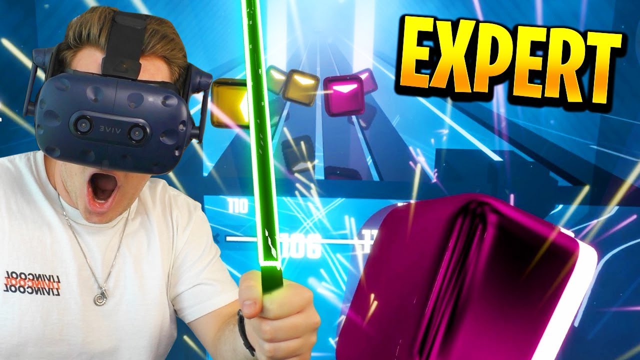 EXPERT MODE on Beat Saber *THIS WAS SO HARD* - YouTube