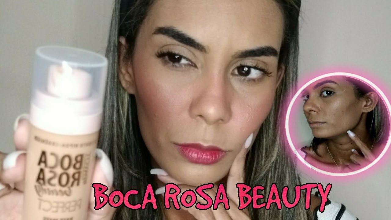 RESENHA COMPLETA DA BASE BOCA ROSA BEAUTY | PELE MORENA - YouTube