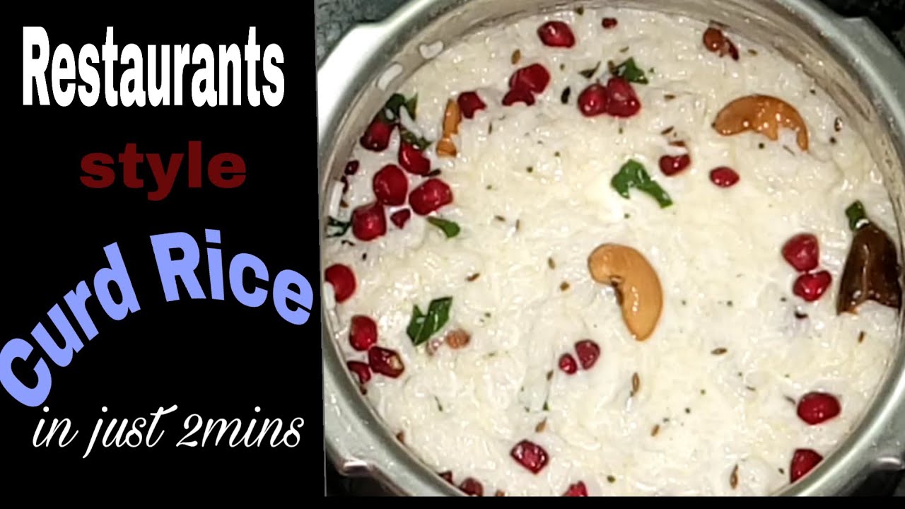Curd rice as restaurant style, special curd rice - YouTube