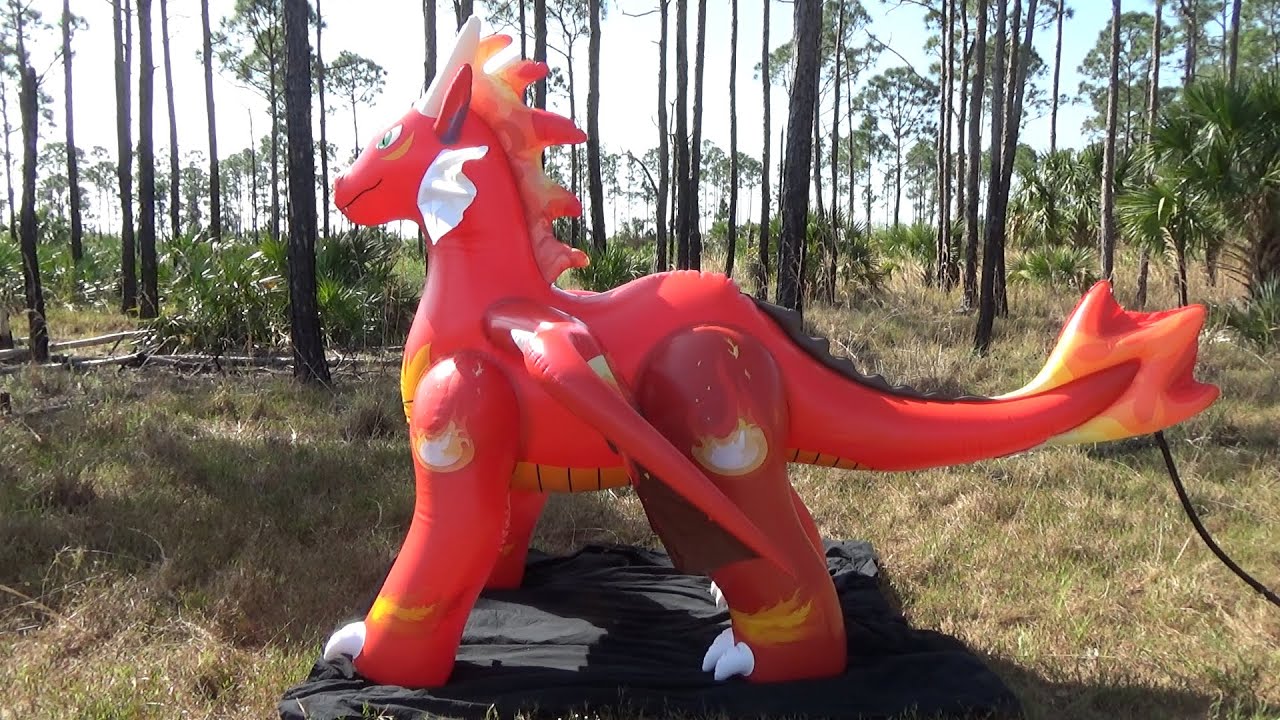 Huge Inflatable Ride-On Flame Dragon Toy - YouTube