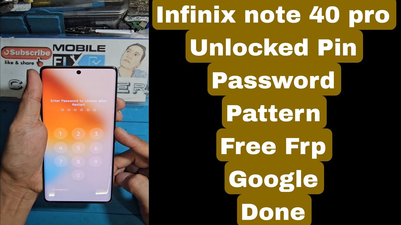 Infinix note 40 pro Unlocked password free google aacount/frp..1000% ...