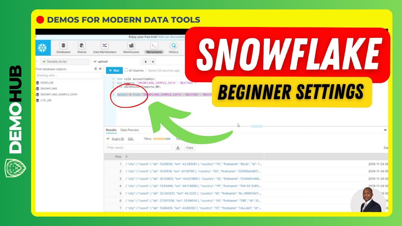 Demohub Tips // 10 Beginner Settings to Look At with Snowflake Web UI | www.demohub.dev - YouTube