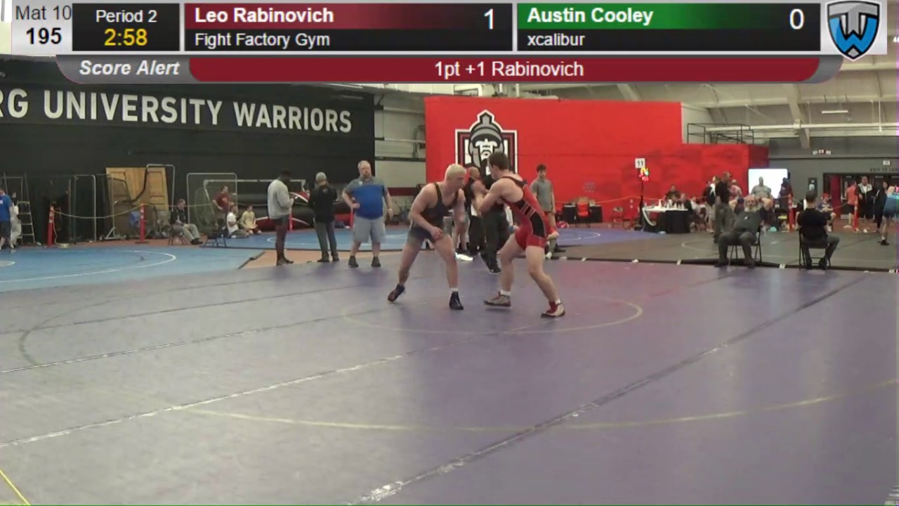 289 Junior Men 195 Leo Rabinovich Fight Factory Gym vs Austin Cooley ...
