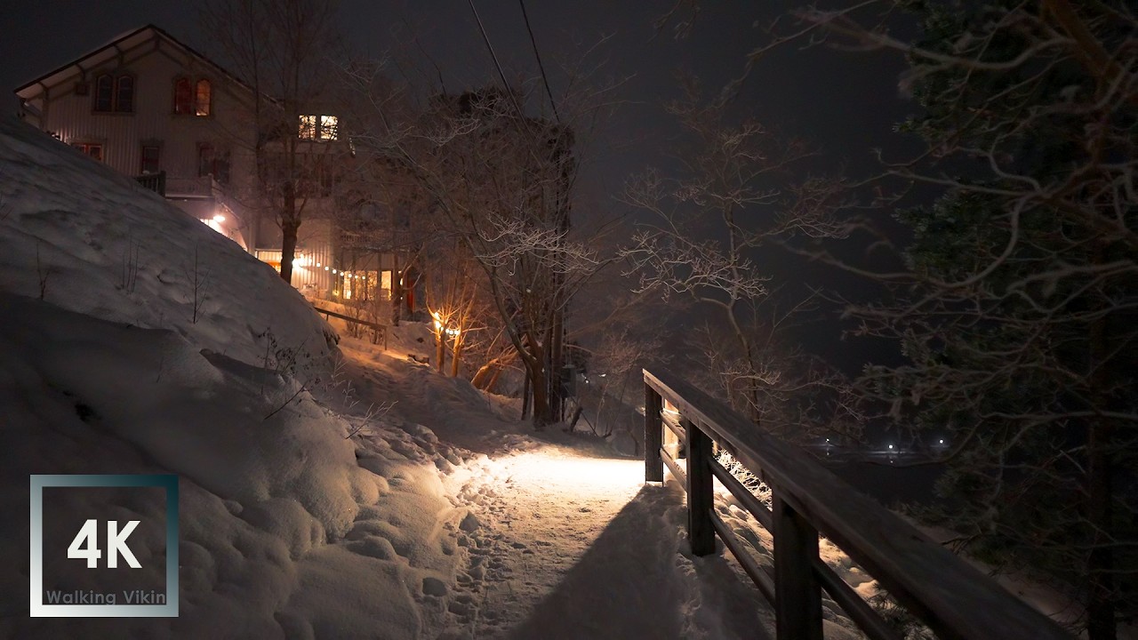 Snowy Silent Night Walk sweden 4K HDR - YouTube