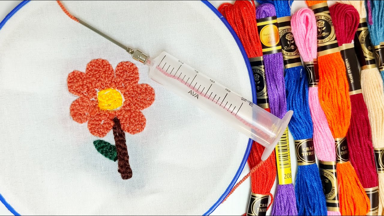Learning how to make a magic needle with a syringe || Embroidery ...
