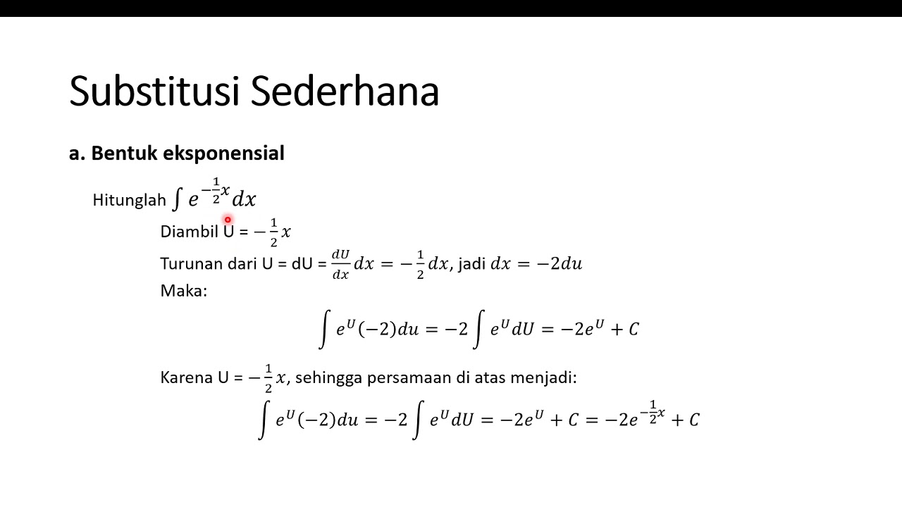 Integral Substitusi - Eksponensial - YouTube