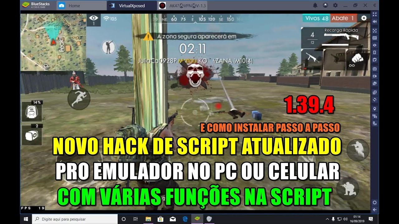 NOVO HACK DE FREE FIRE ATUALIZADO PRO EMULADOR NO PC E PRO CELULAR ...