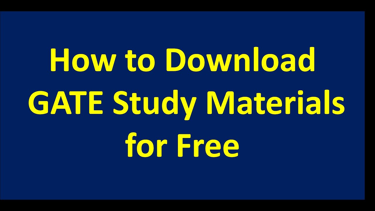 #How to download GATE Study materials for free#GATE#Engineering# ...