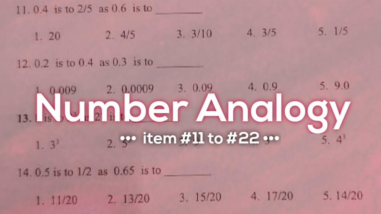 NUMBER ANALOGY part2 | Numerical Reasoning - YouTube