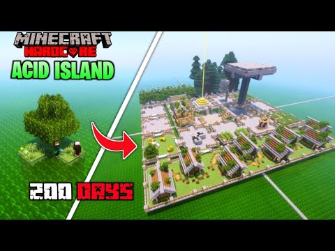 We Survived 200 Days In ACID ISLAND Only World In Minecraft Hardcore ...