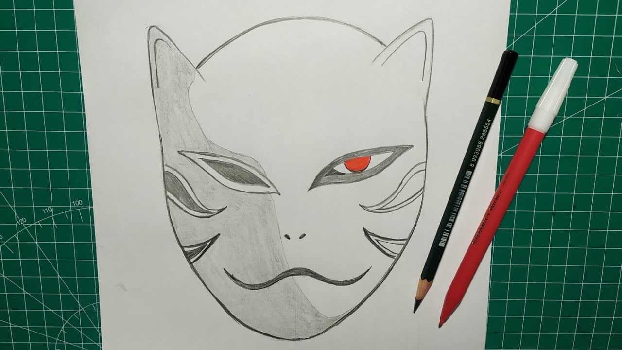 EASY TO DRAW || HOW TO DRAW A MASK KAKASHI ANBU STEP-BY-STEP - YouTube
