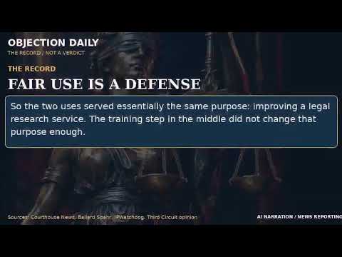 Appeals Court Rejects AI Fair Use Defense in Thomson Reuters v. ROSS: What It Does, Doesn't Decide