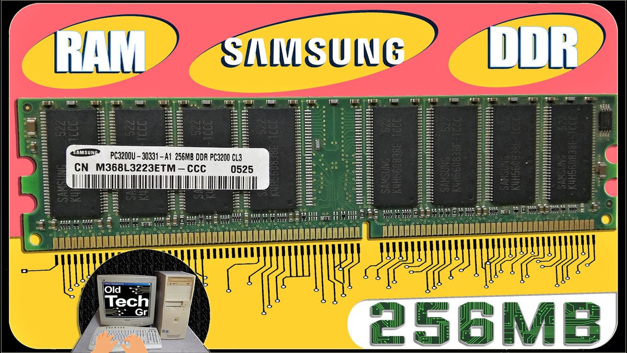 Samsung DDR 256MB PC3200 400 MHz RAM MEMORY #oldtechnology - YouTube