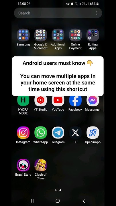 Android shortcut feature | Move multiple apps at the same time - YouTube