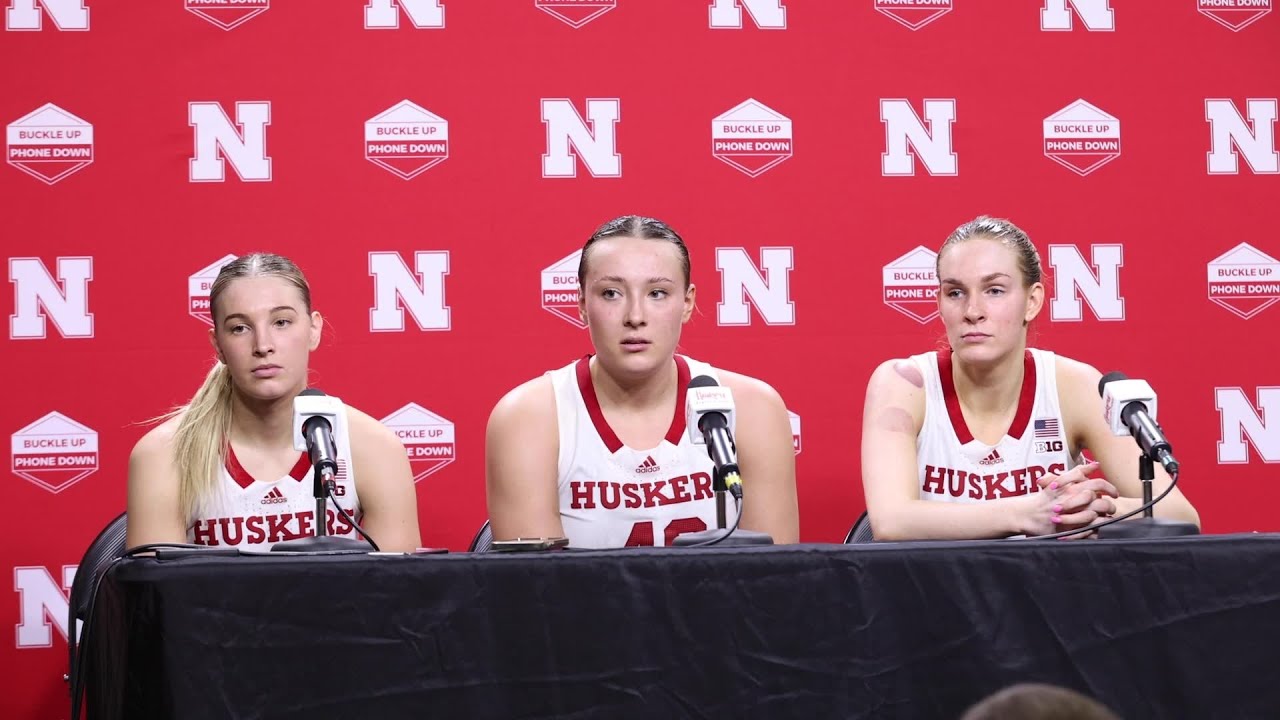 Nebraska's Natalie Potts, Alexis Markoski and Jaz Shelley after Huskers ...