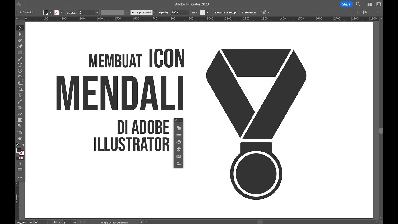 Cara MUDAH Membuat Icon Mendali DI ADOBE ILLUSTRATOR - YouTube
