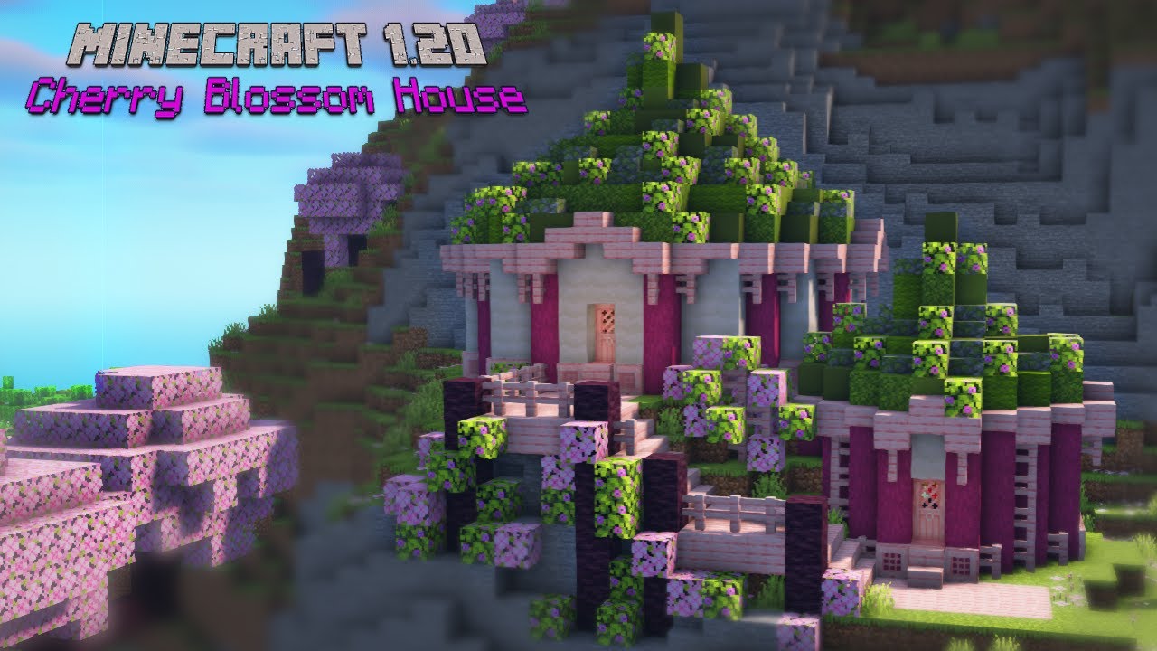 How to Build a Gorgeous Overgrown Cherry Blossom House | Minecraft 1.20 ...