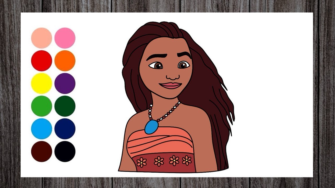 How to Draw Moana Easy Step by Step Drawing Tutorial for Kids | Moana ...