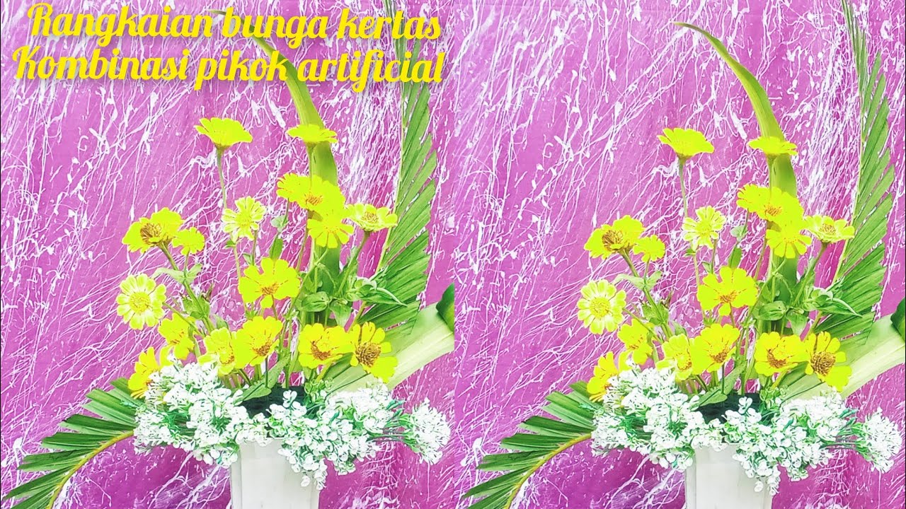 Tutorial belajar merangkai bunga kertas‼️kombinasi bunga pikok ...