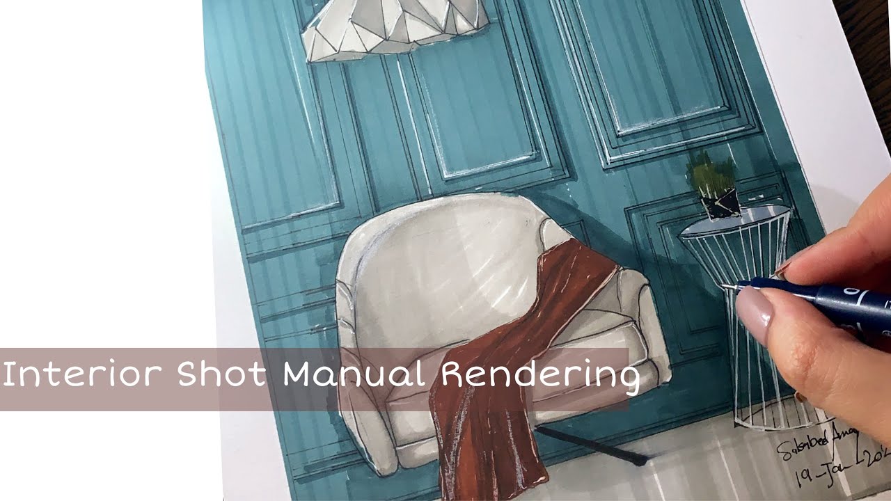 How to draw with marker interior sketch - YouTube