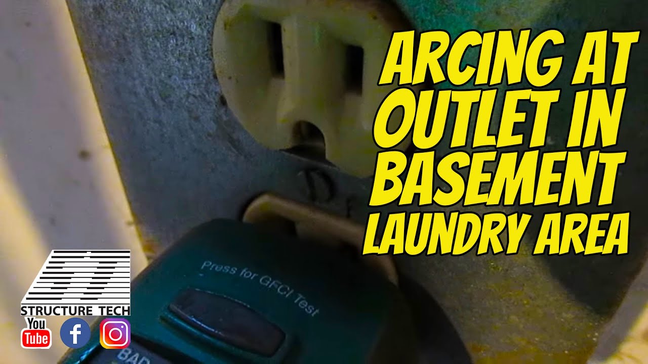 Arcing at outlet in basement laundry area, Minneapolis Home Inspection ...