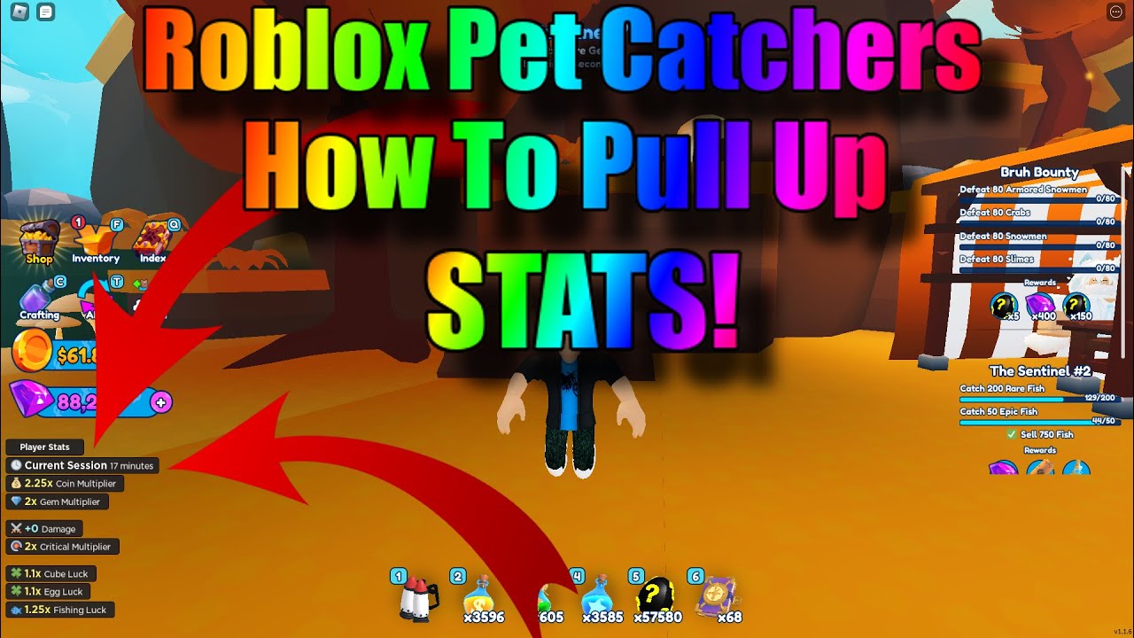 Roblox Pet Catcher How To Pull Up Stats! - YouTube