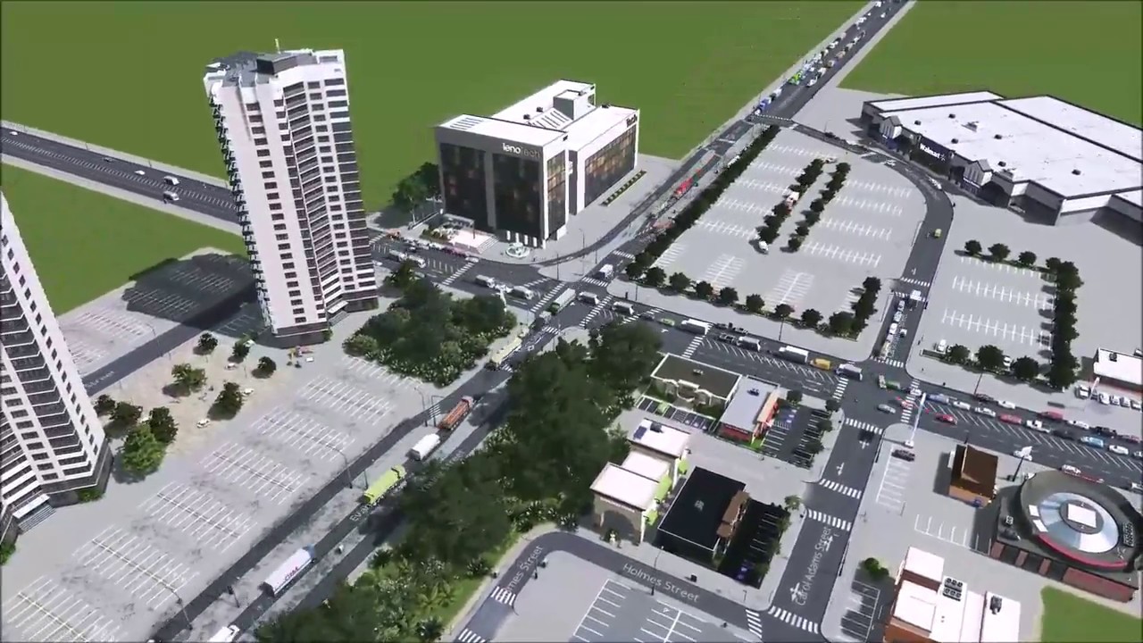 Interesting Interchanges - Displaced Left Turn [Cities: Skylines] - YouTube