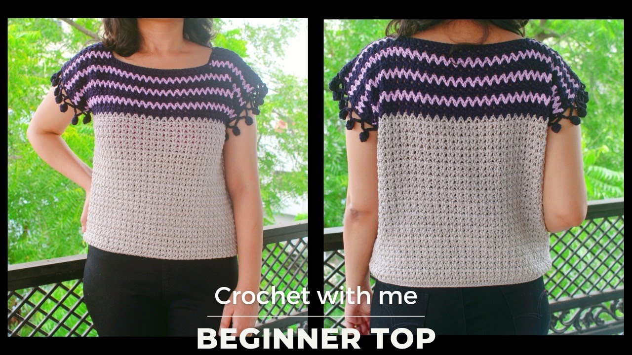 CROCHET- Beginner Top / Crochet top / Crop top - YouTube