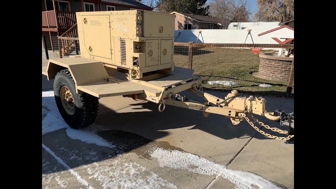 MEP-803A 10kw "Tactical Quiet" generator brief startup and walk around ...