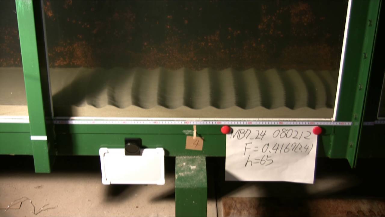 Ripple development in a wave-flume experiment - YouTube