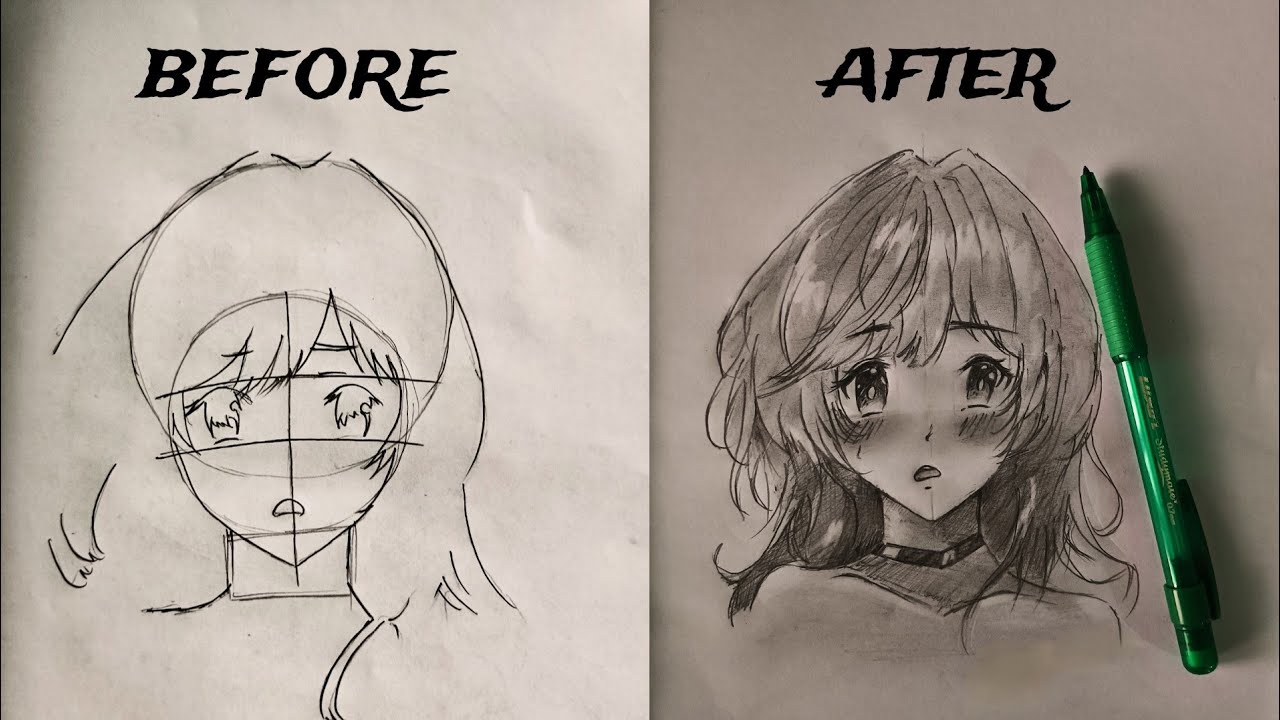 EASY ANIME GIRL drawing tutorial step by step. #anime #drawingtutorial ...
